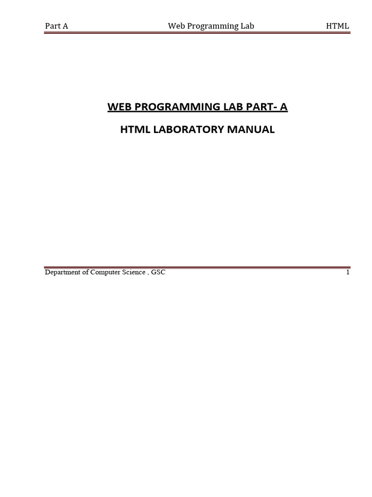 Webdesing Lab Part-A&b | PDF | World Wide Web | Internet & Web
