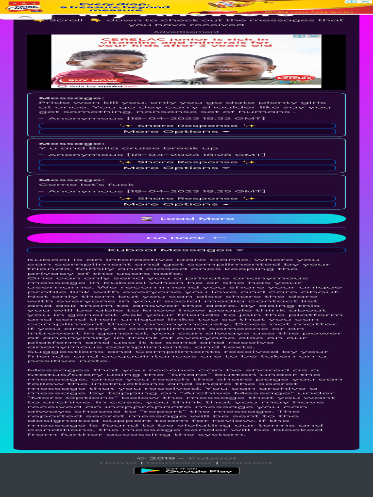 My Messages - Kubool | PDF | Anonymity | Websites