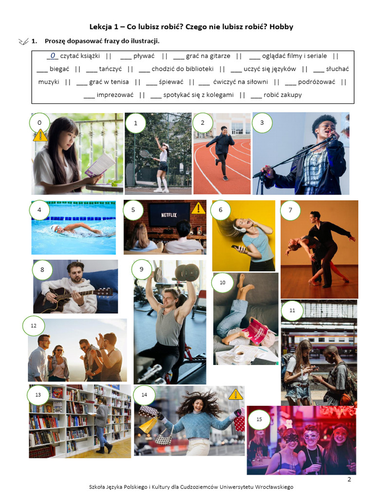 Lekcja 1 - Hobby | PDF