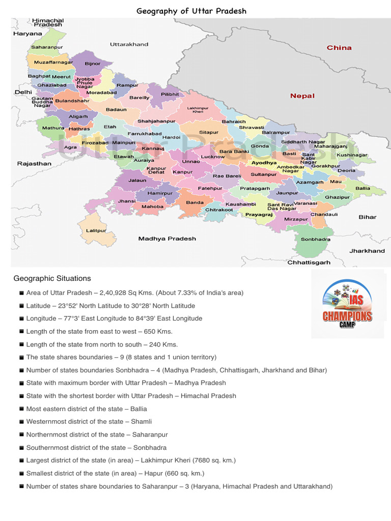 Uttar Pradesh Geography (1) (1) - Merged | PDF