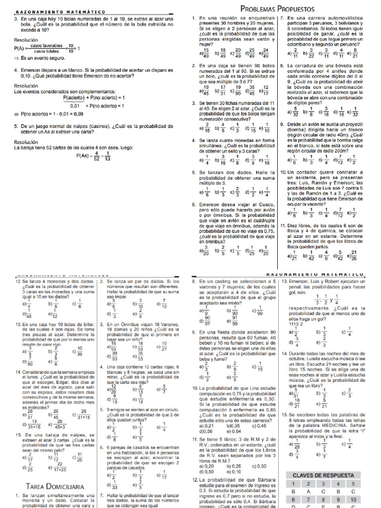 Aritmética - Probabilidades | PDF
