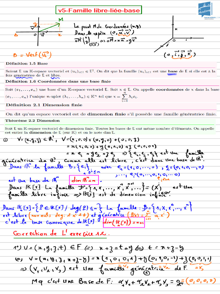 V 5 - Famille Libre-Liee-Base MP-PC-T | PDF