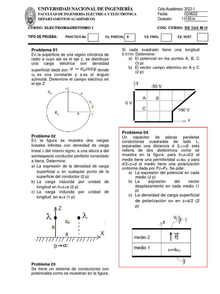 Ee522 Ep Sol 2022 1 | PDF | Carga eléctrica | Física