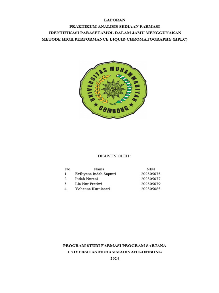 Laporan Akhir Praktikum HPLC | PDF