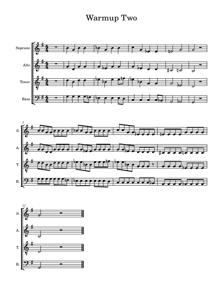 Simple Satb Warmup | PDF
