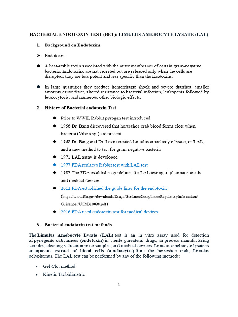 Endotoxin Test and Sample Selection | PDF | Biology | Laboratory Techniques