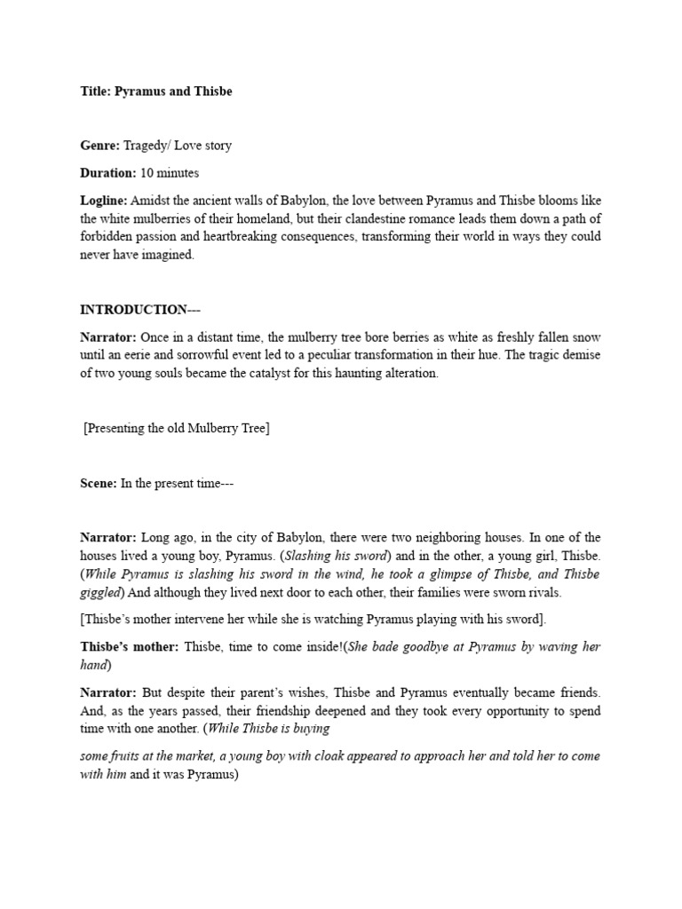 Pyramus-and-Thisbe_Script | PDF
