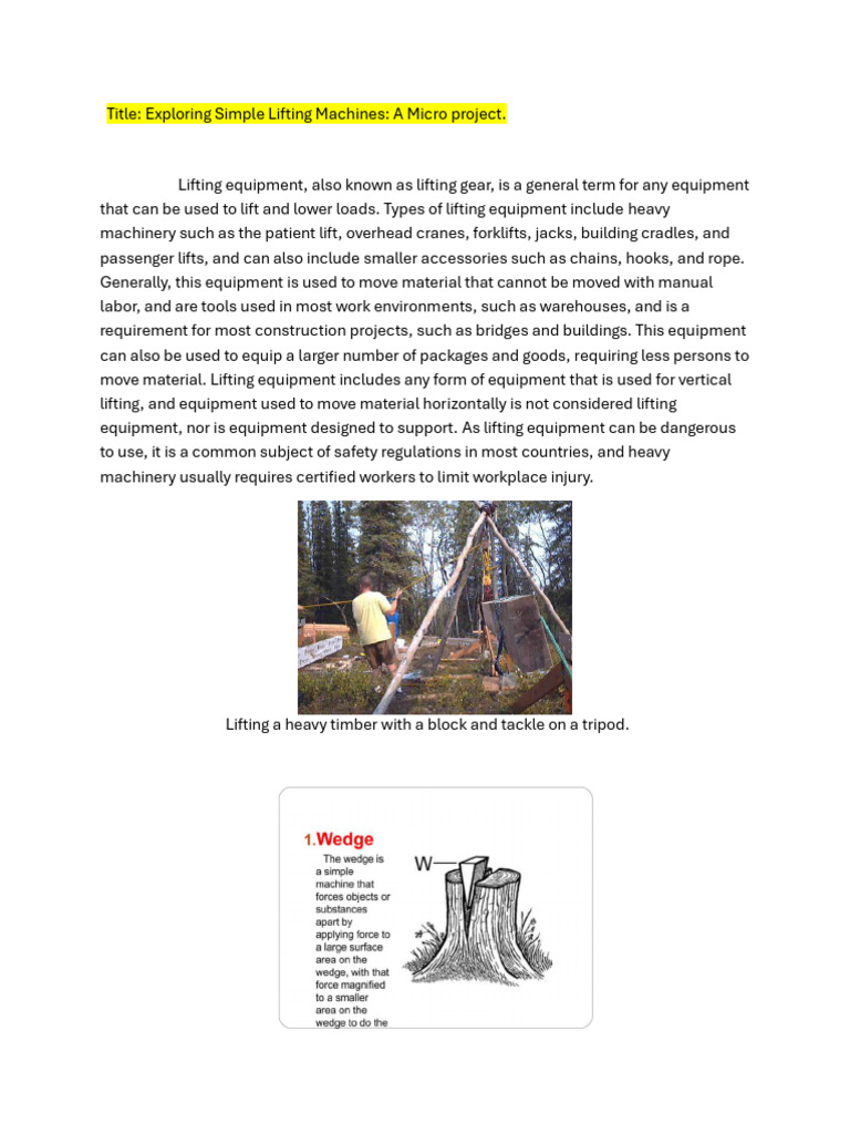 Simple Lifting Machines Guide | PDF | Machines | Mechanical Engineering