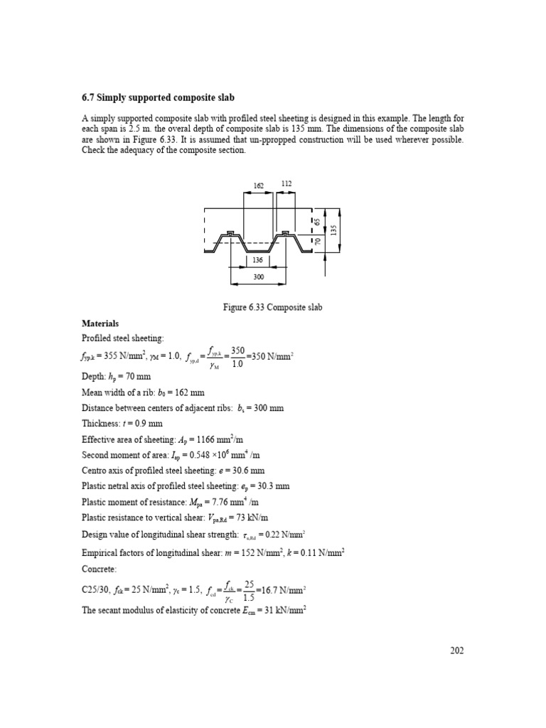 Design of Composite Slab Based On Eurocode 4 | PDF | Bending | Physical ...