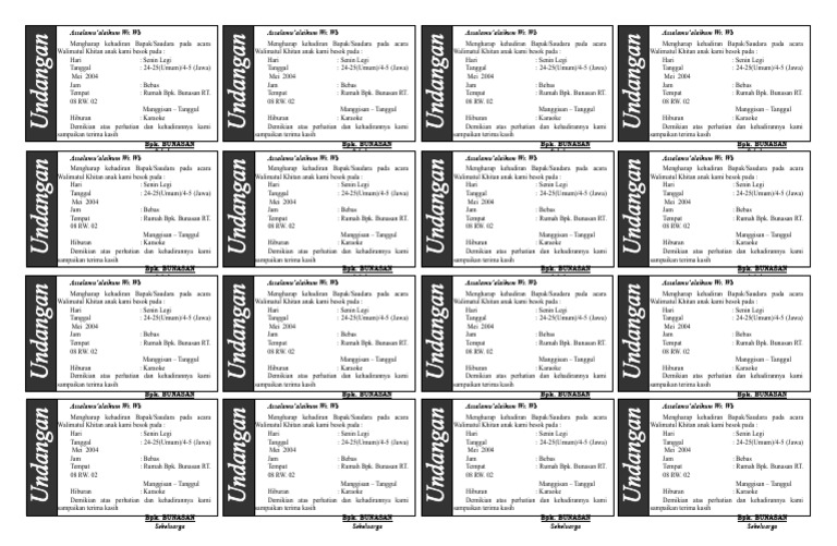 Undangan Bungkus Sabun | PDF