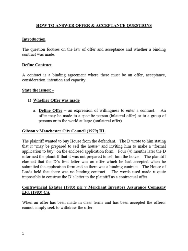 How To Answer Offer Acceptance Questions-2019 | PDF | Offer And ...