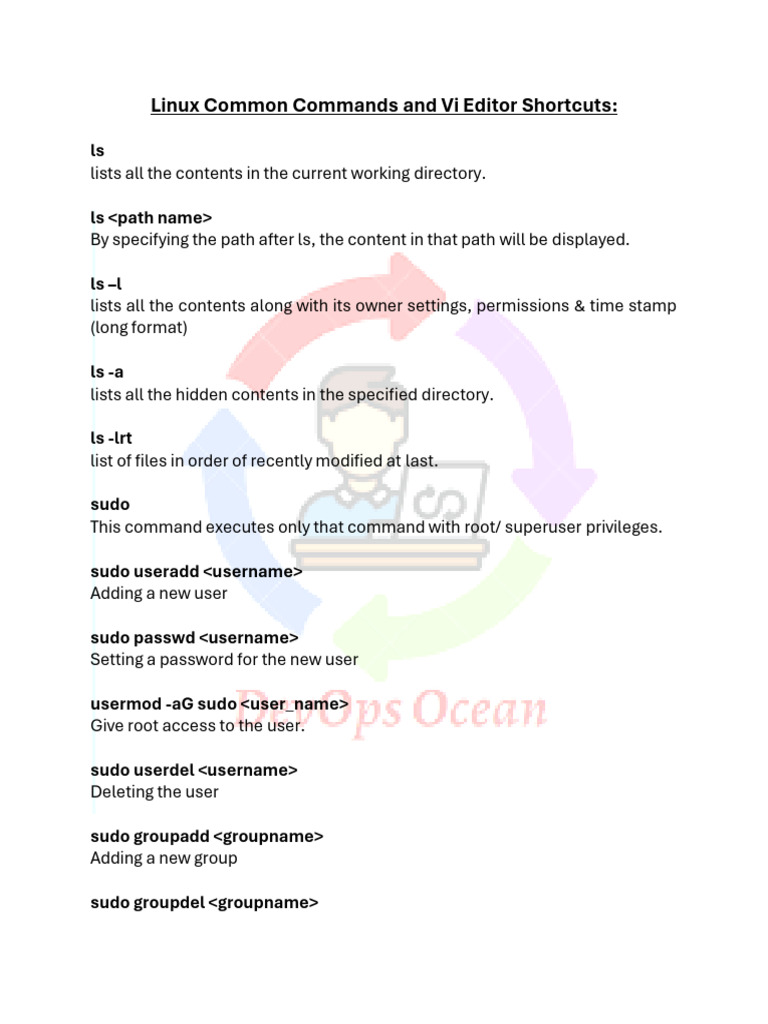 100+ Linux Commands and VI Shortcut's | PDF | File Transfer Protocol | Computer File
