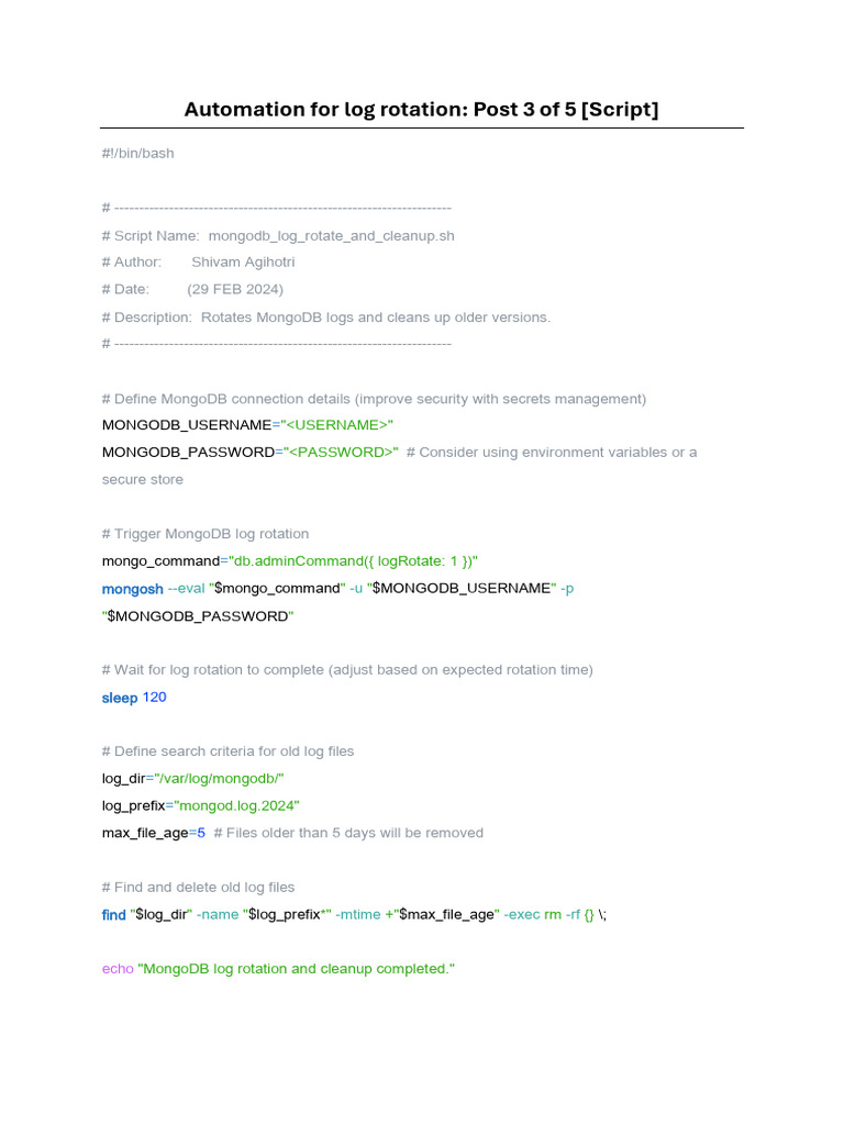 Automation For Log Rotation | Download Free PDF | User (Computing) | System Software