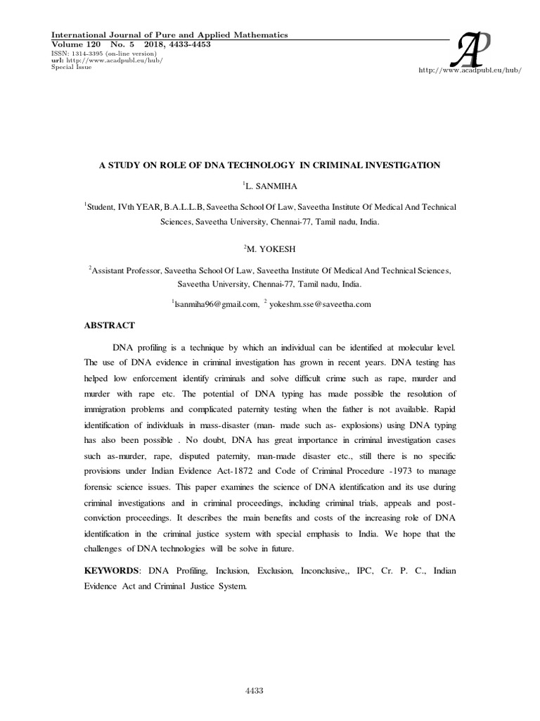CRPC PBL Reference Paper | PDF | Dna Profiling | Forensic Science