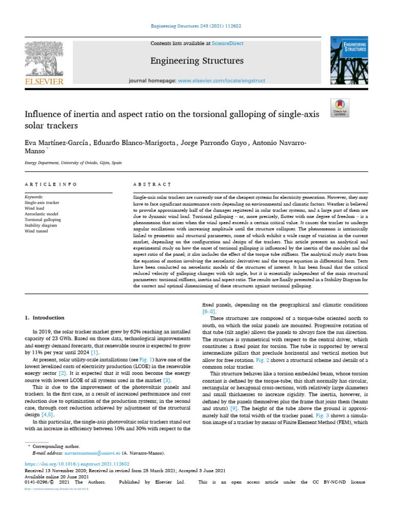 2021 Influence of inertia and aspect ratio on the torsional galloping ...