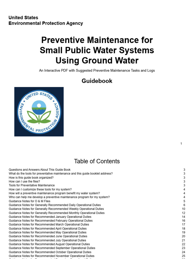 O and M Guidebook | PDF | Pump | Water