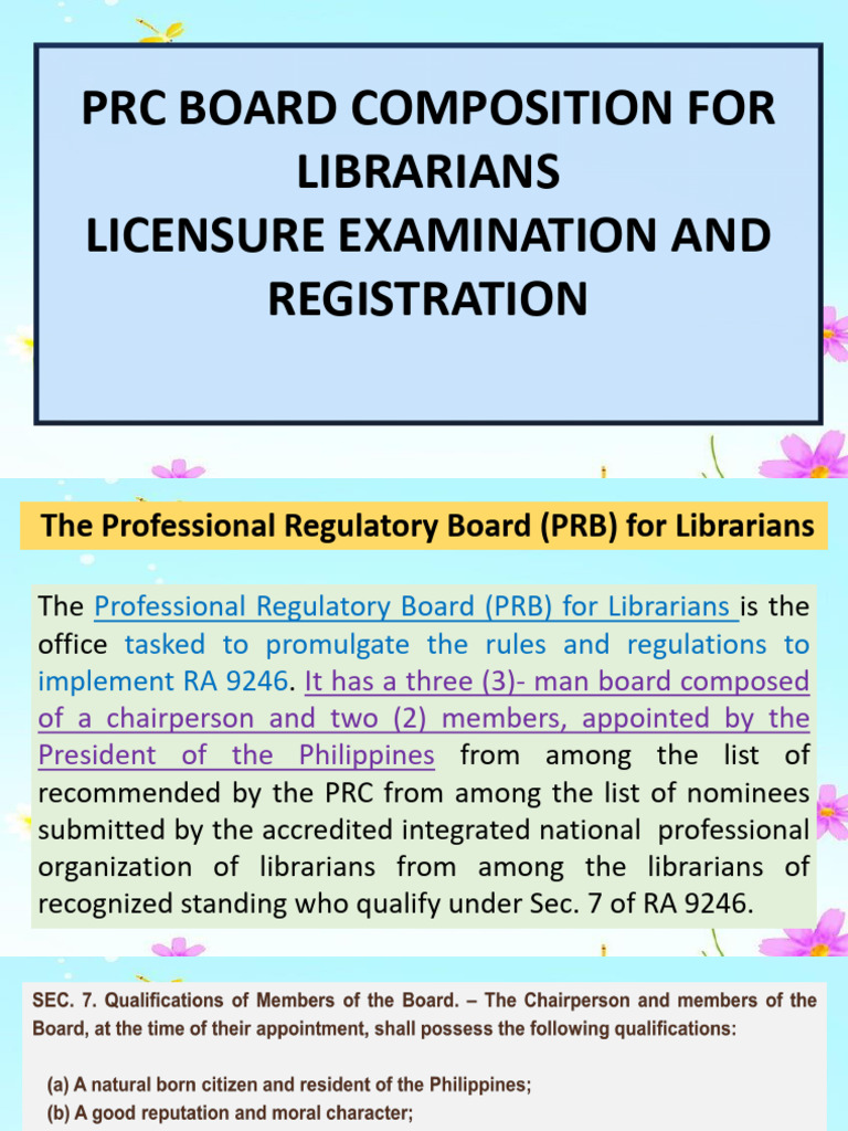 PRC Librarians Board Exam Guide | PDF | Librarian