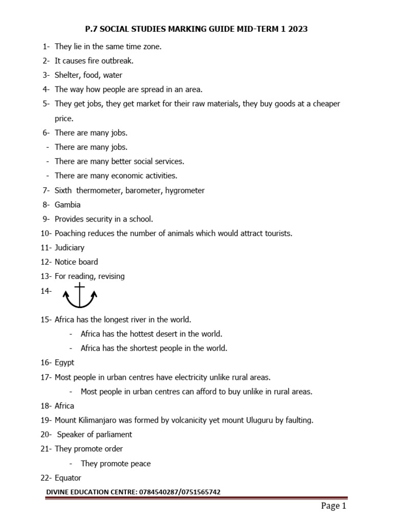 Social Studies Marking Guide 2023 | PDF