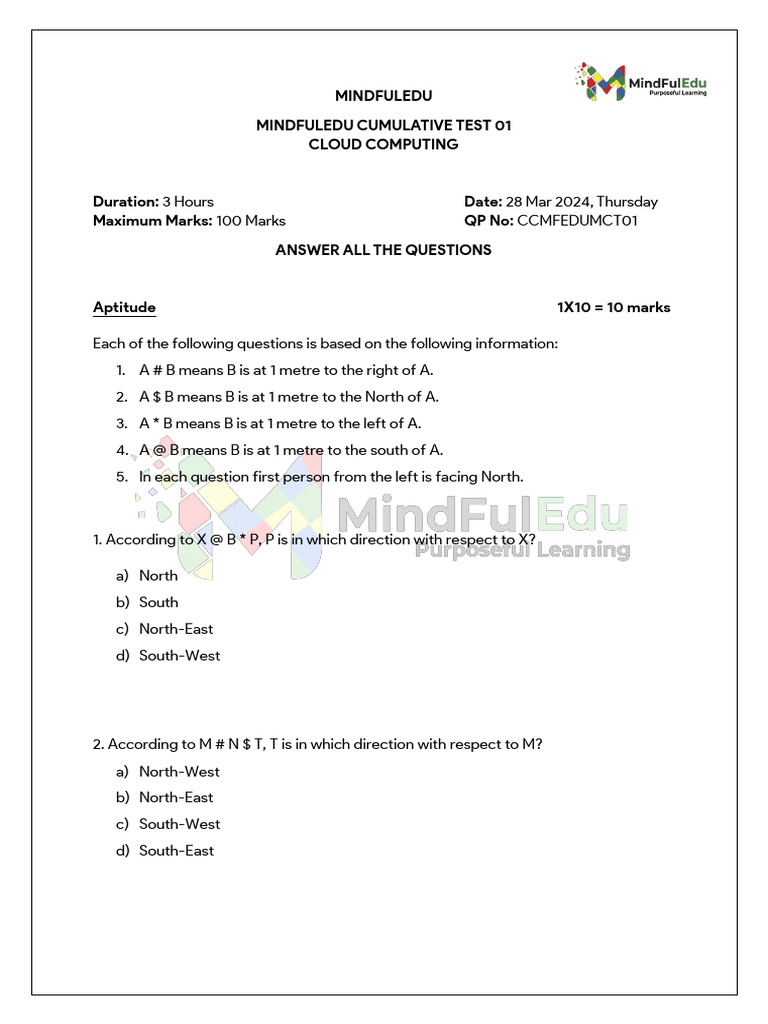 MCT 1 _ CC _ QP 28 Mar'24 | PDF | Router (Computing) | Computer Network