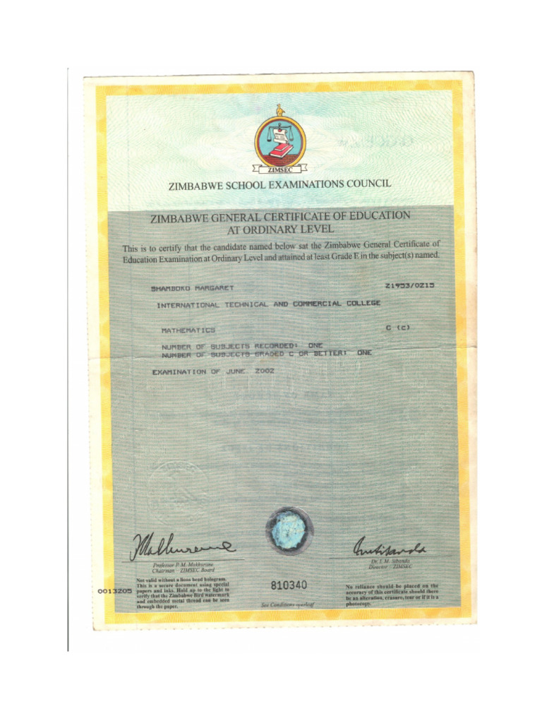 O Level Certificate 2 | PDF