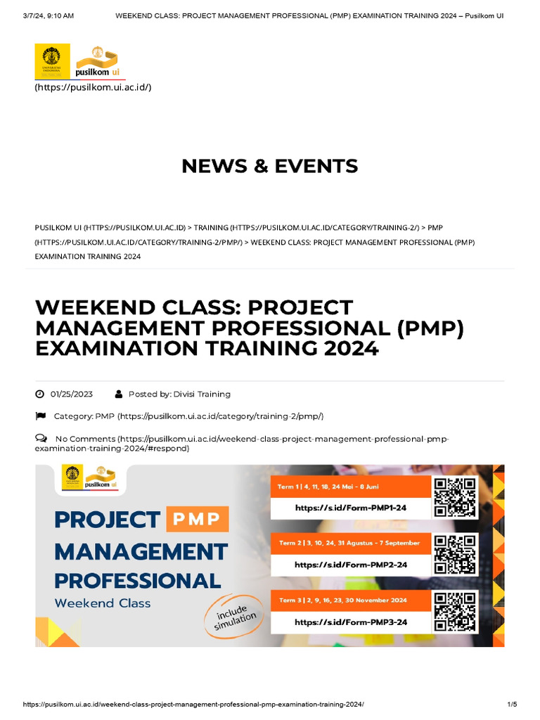 Weekend Class - Project Management Professional (PMP) Examination ...