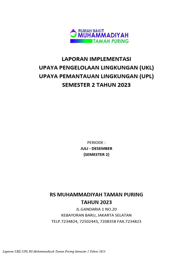 Laporan UKL-UPL Semester 2 Tahun 2023 | PDF
