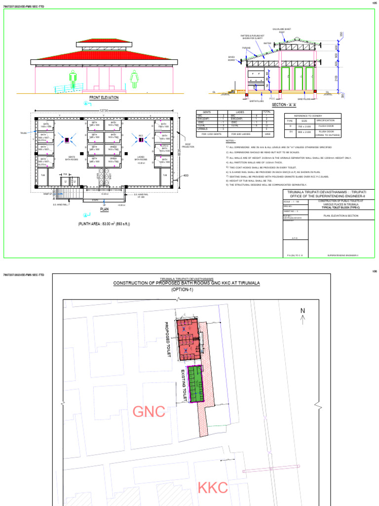 GNC Bathrooms Plans | PDF | Building Engineering | Buildings And Structures