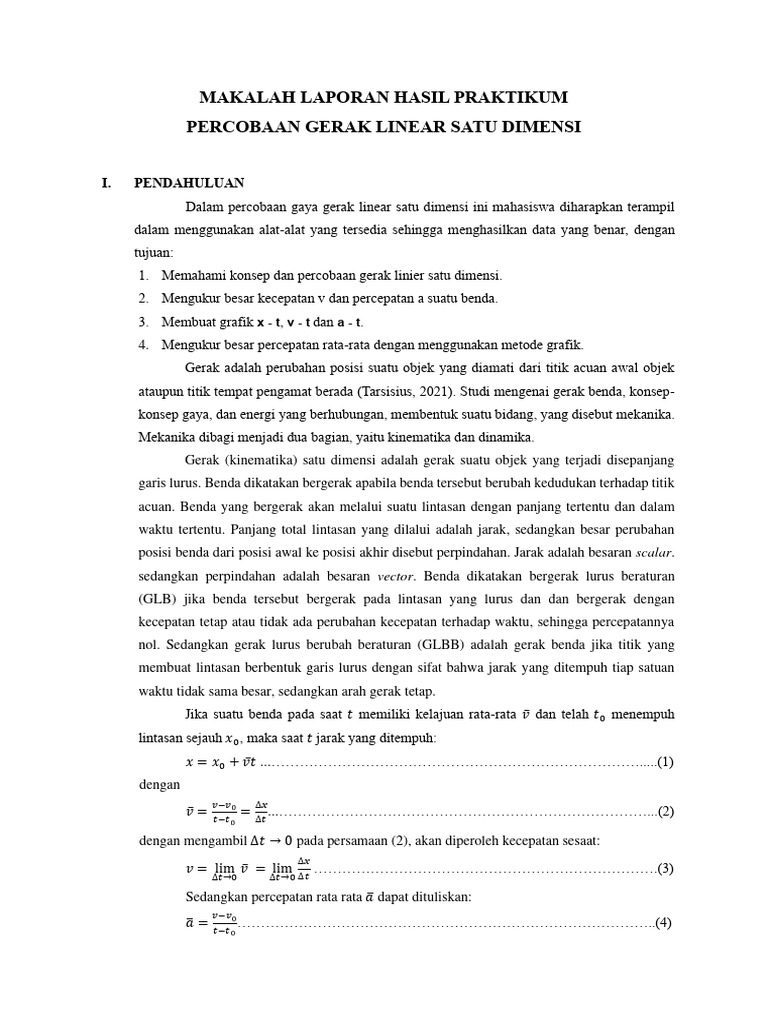 Praktikum Gerak Linear Kelas 12 | PDF | Metode & Bahan Ajar