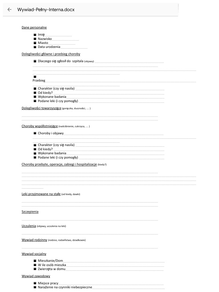 Wywiad Schemat | PDF