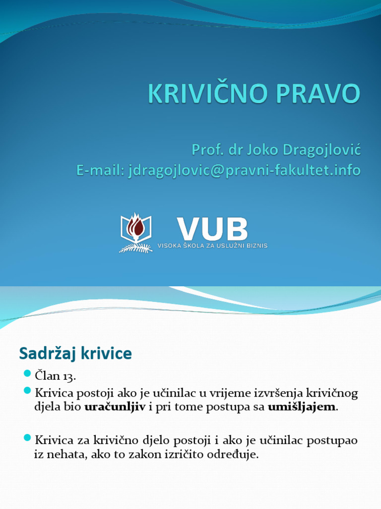 1.godina - Krivicno Pravo | PDF