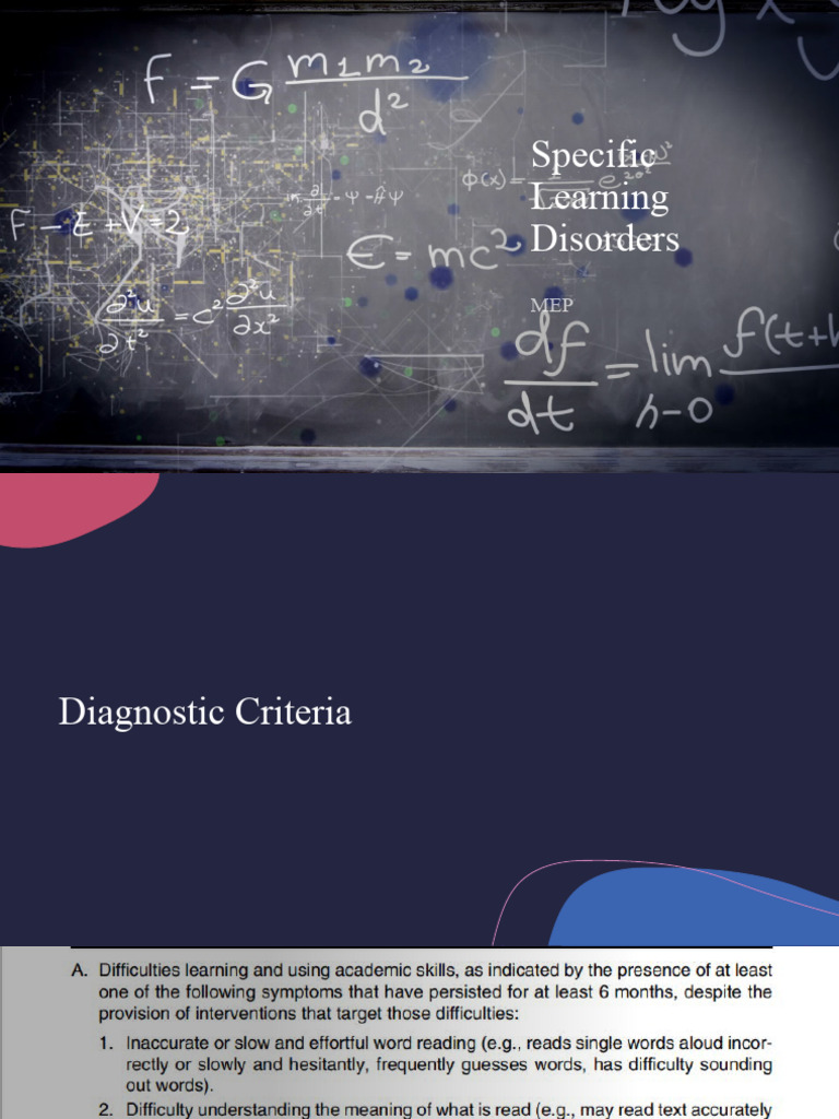 Specific Learning Disorders | PDF | Dyslexia | Learning Disability