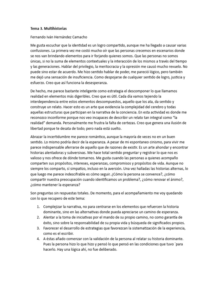 Tema 3 - Multihistorias - FIHC | PDF