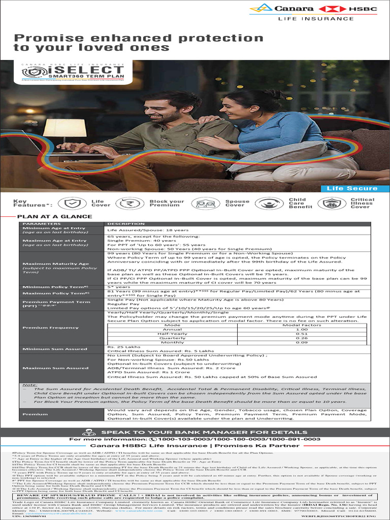 iselect-smart360-life-secure-flyer | PDF | Insurance | Life Insurance