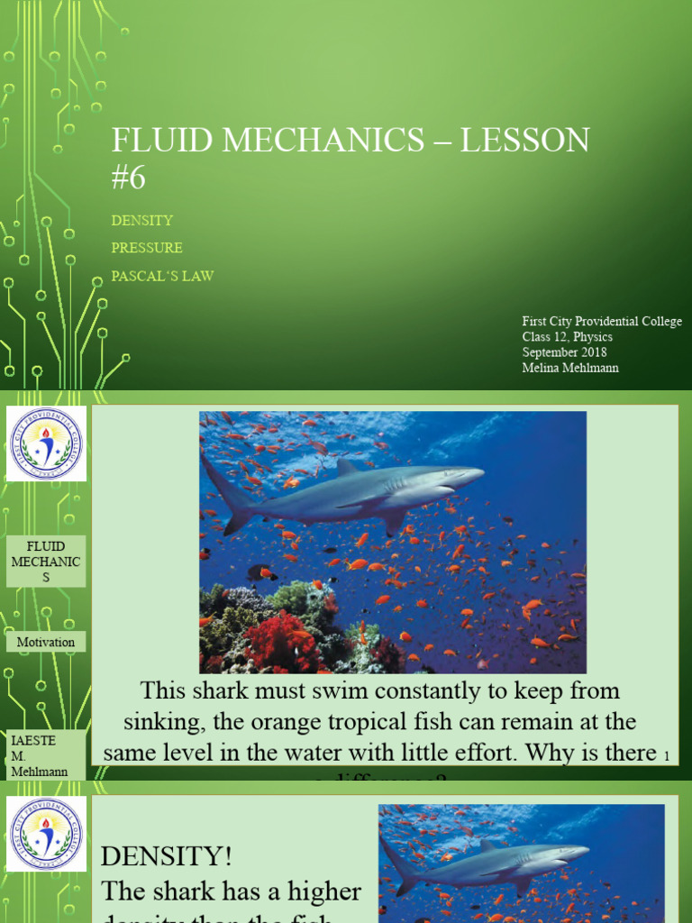 Fluid Mechanics Lesson 6 | PDF | Pressure | Liquids