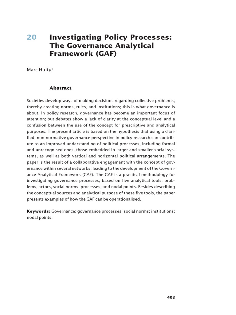 Hufty GAF 2011 | PDF | Governance | Interdisciplinarity
