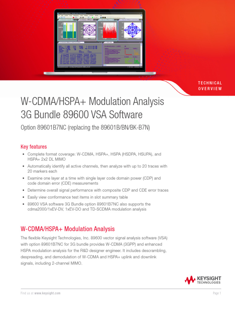 3G Modulation Analysis (89601B7NC) | PDF | High Speed Packet Access ...