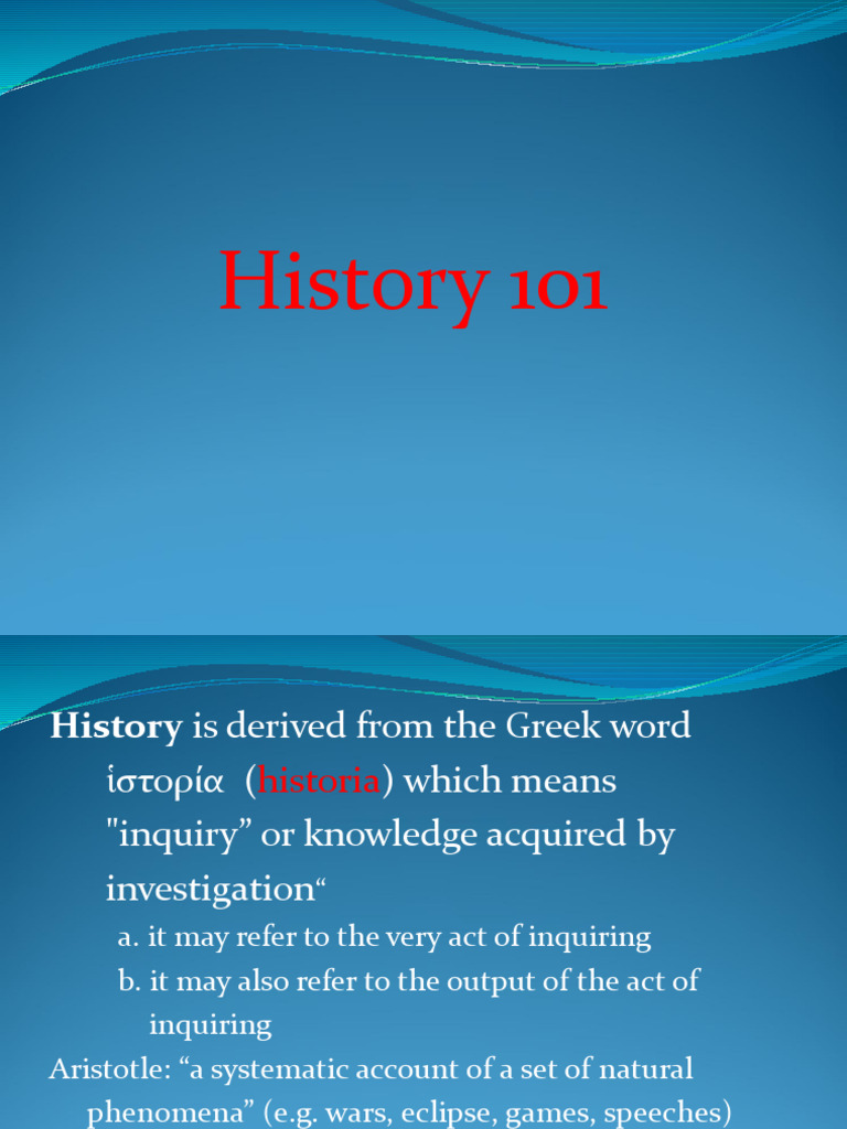 1 History 101 | PDF | Economic History | Economics