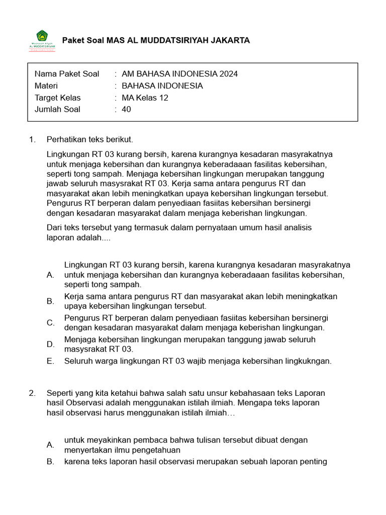 Soal Am (-Ans) | PDF