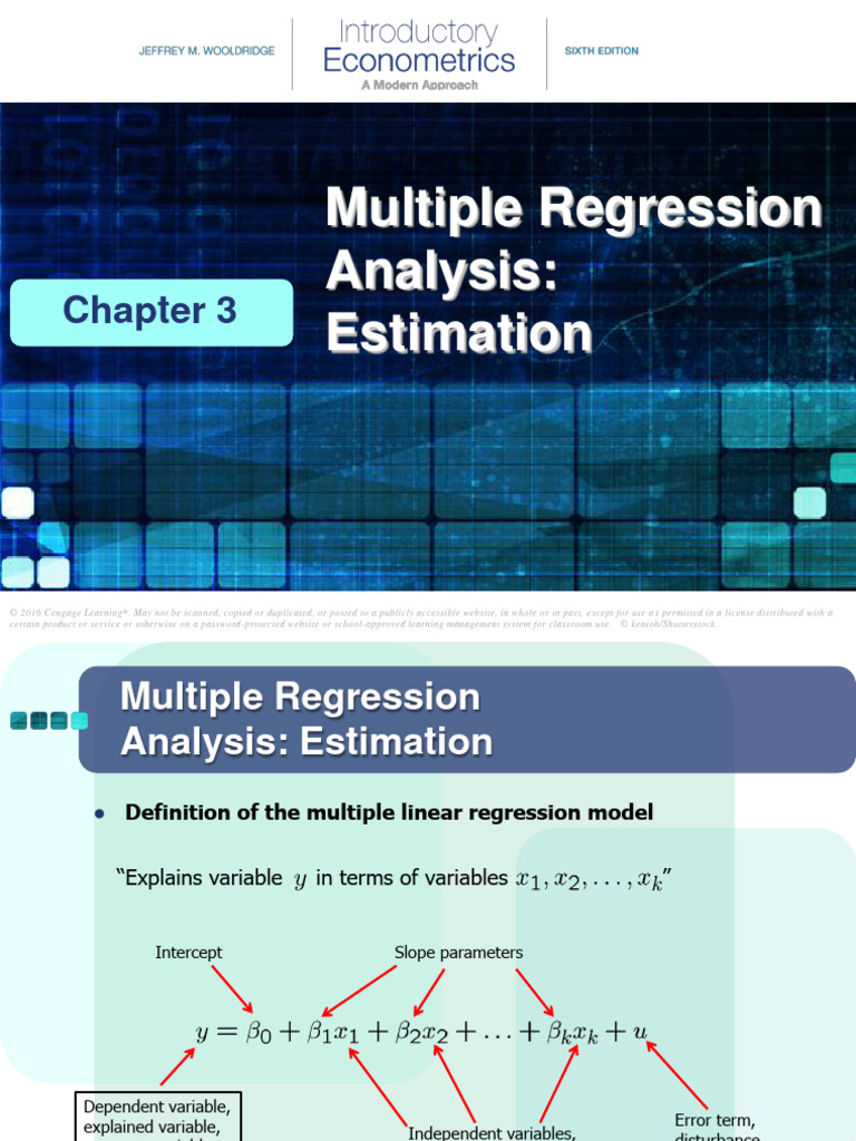 CH - 03 - Multiple Regression Analysis Estimation | PDF | Linear Regression | Ordinary Least Squares