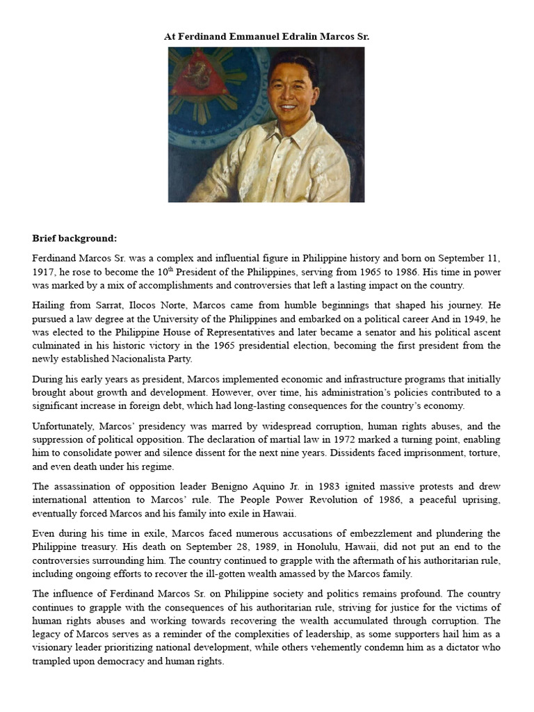 Ferdinand Marcos Sr. | Download Free PDF | Philippines | Government