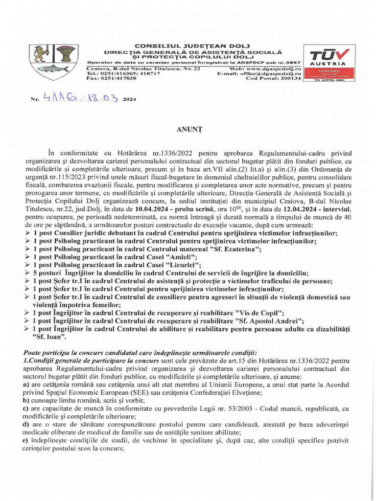 Anunt Concurs 10-12.04.2024 | PDF