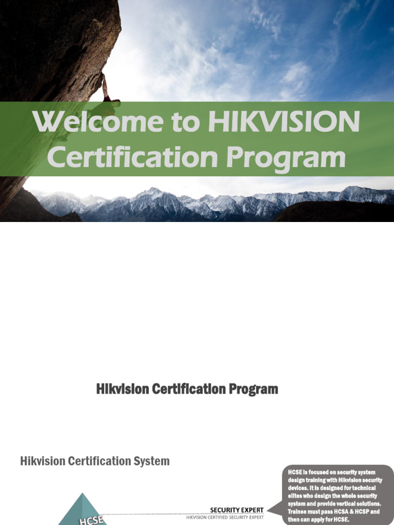 HCSA - Hikvision Technical Certification Program | PDF ...