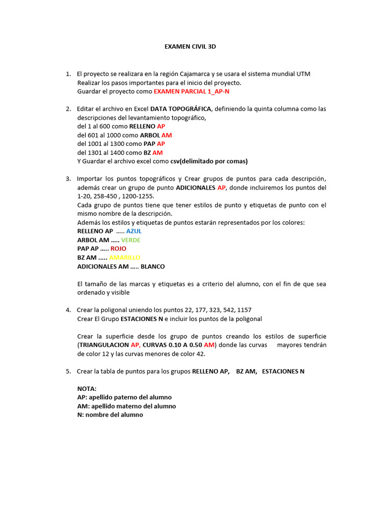 Examen Civil-3D-SENCICO | PDF