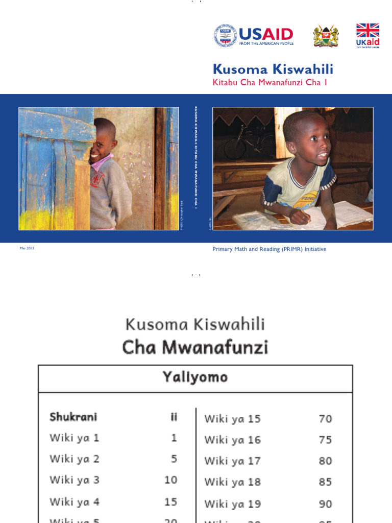 Kusoma Kiswahili Kitabu Cha Mwanafunzi Cha 1 | PDF