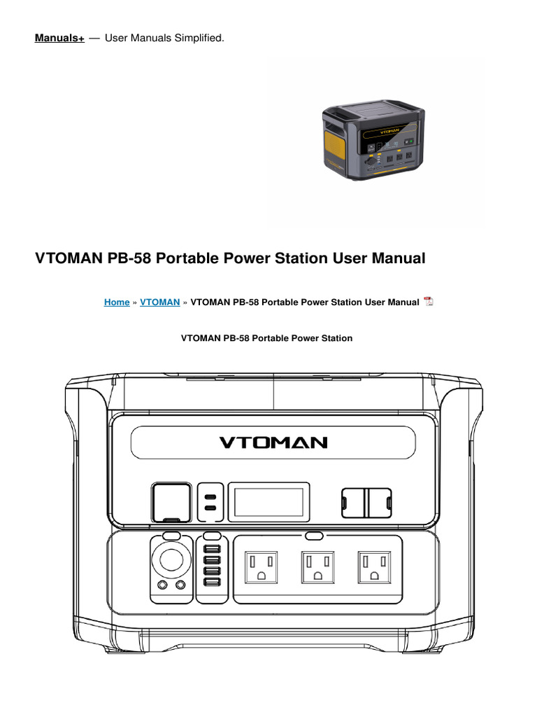 PB 58 Portable Power Station Manual | PDF | Rechargeable Battery ...