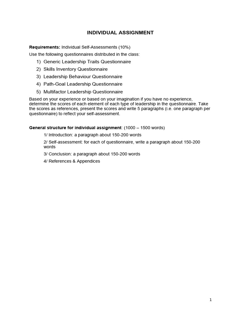 Leadership Self-Assessment Guide | PDF | Leadership | Psychological ...