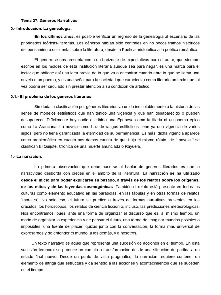 Tema 37 | PDF | Narración | Novelas