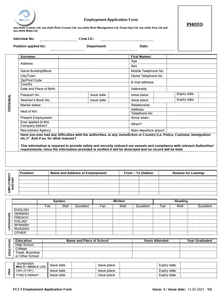 1 - Employment Application - 2023 | PDF