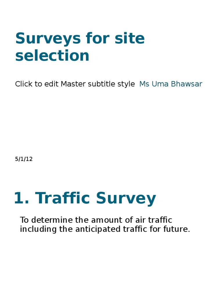Surveys For Site Selection | PDF | Technology & Engineering