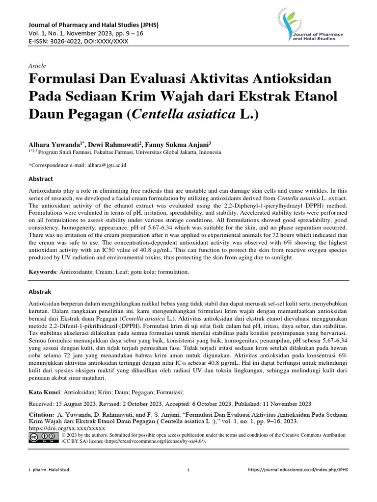 jurnal formulasi | PDF | Chemical Substances | Chemistry